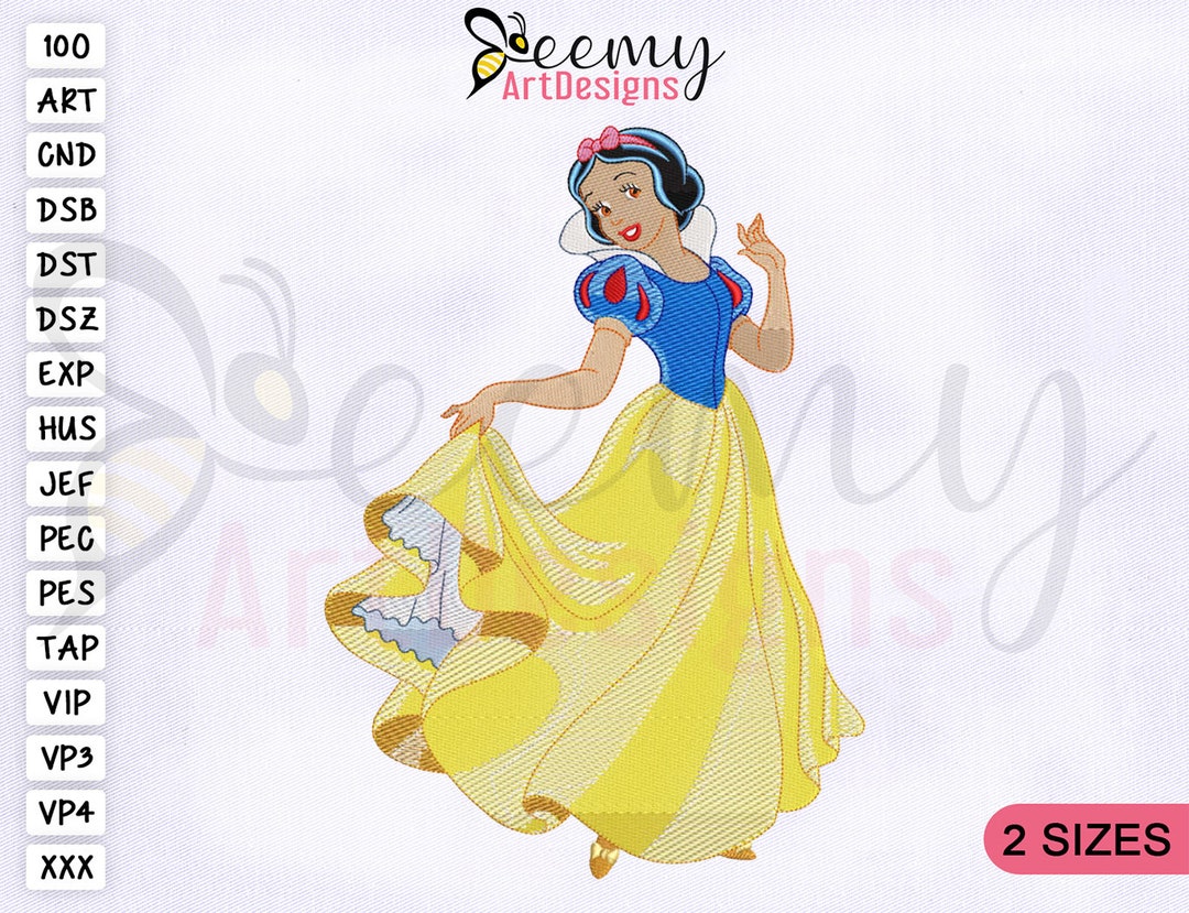 Princess Snow White Machine Embroidery Design, Princess Embroidery ...