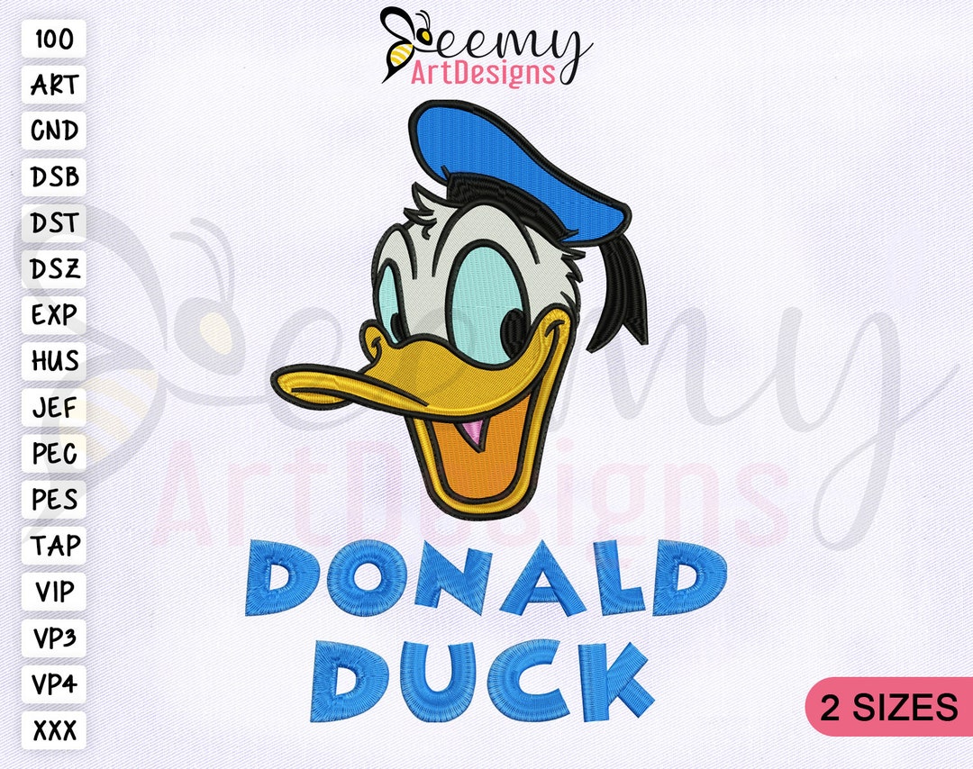 Happy Donald Duck Machine Embroidery Design | 4x4 and 5x7 Hoop ...