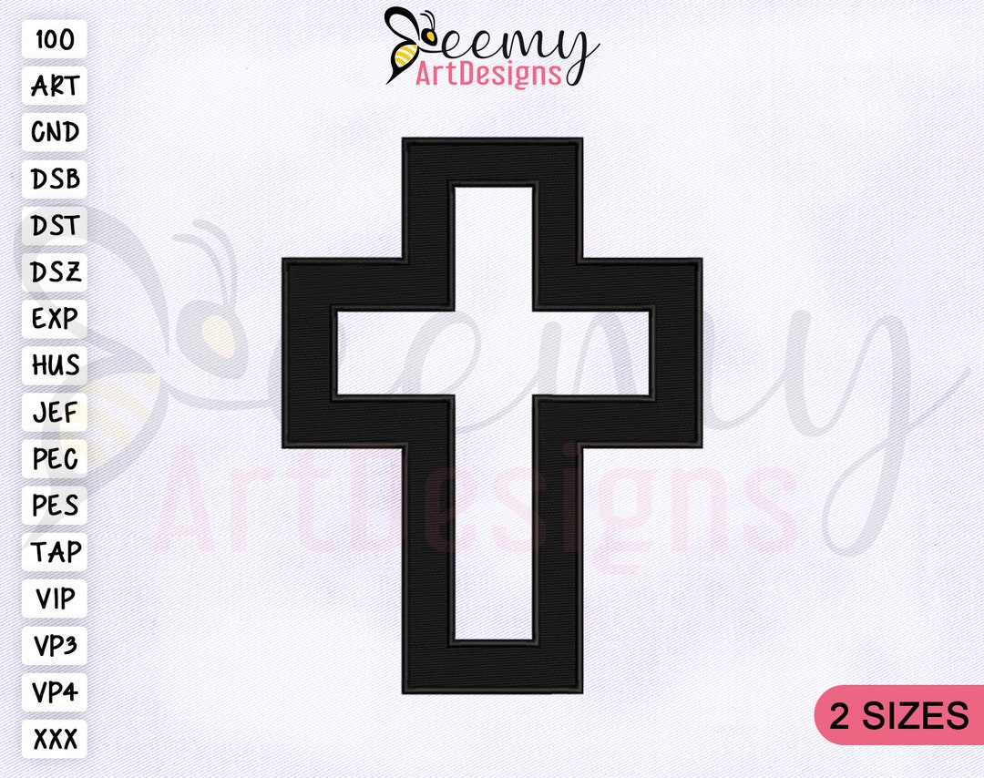 Latin Christian Cross Machine Embroidery Design | 4x4 and 5x7 Hoop EMB ...