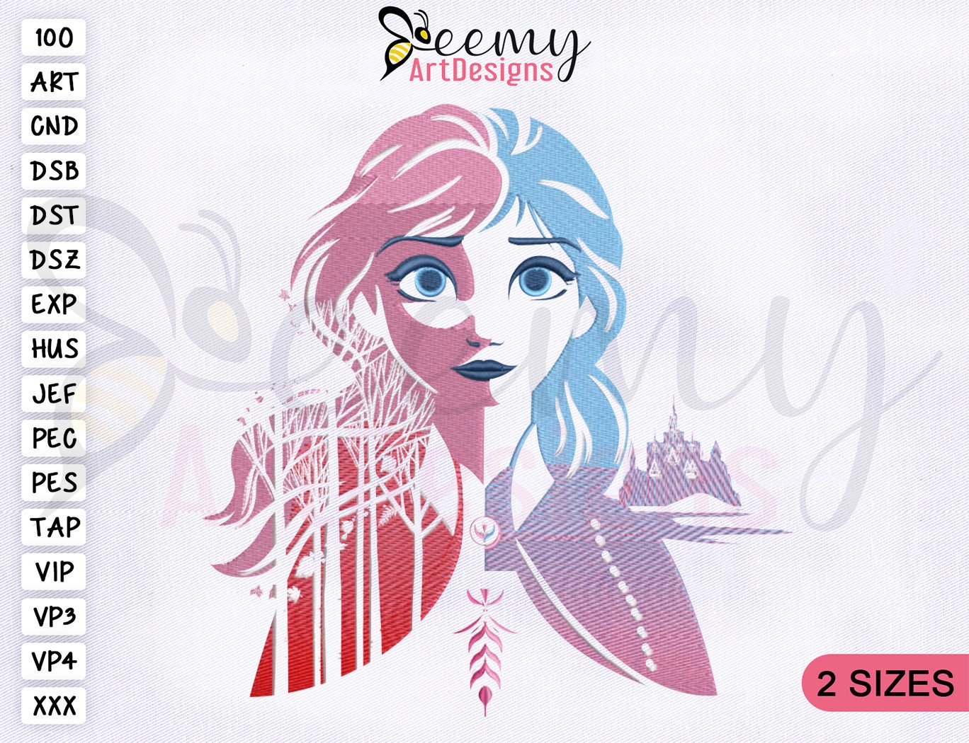 Frozen Embroidery Designs Bundle 2 Sizes EMB Designs Frozen - Etsy
