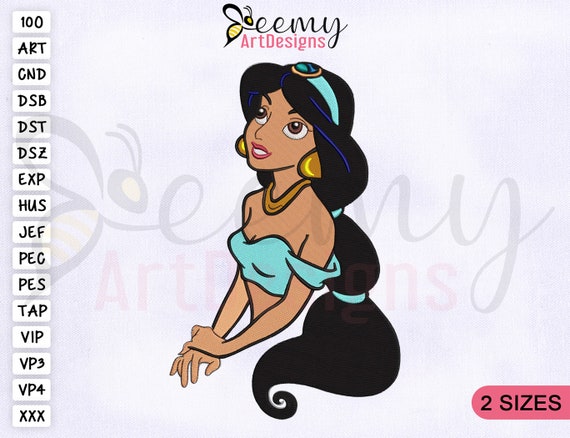 Princess Jasmine Machine Embroidery Design Princess | Etsy