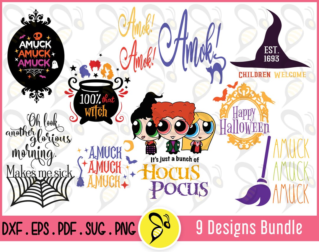 Hocus Pocus SVG Vector Art Design Bundle, Hocus Pocus Vector File ...