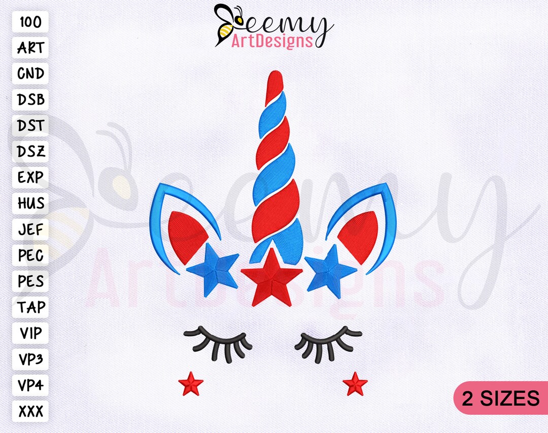 Cute Baby Unicorn Face Machine Embroidery Design | 4x4 and 5x7 Hoop ...