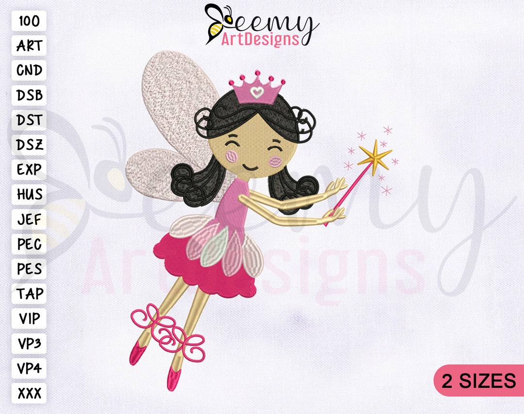 Magical Fairy Machine Embroidery Design | 4x4 Hoop | 5x7 Hoop ...
