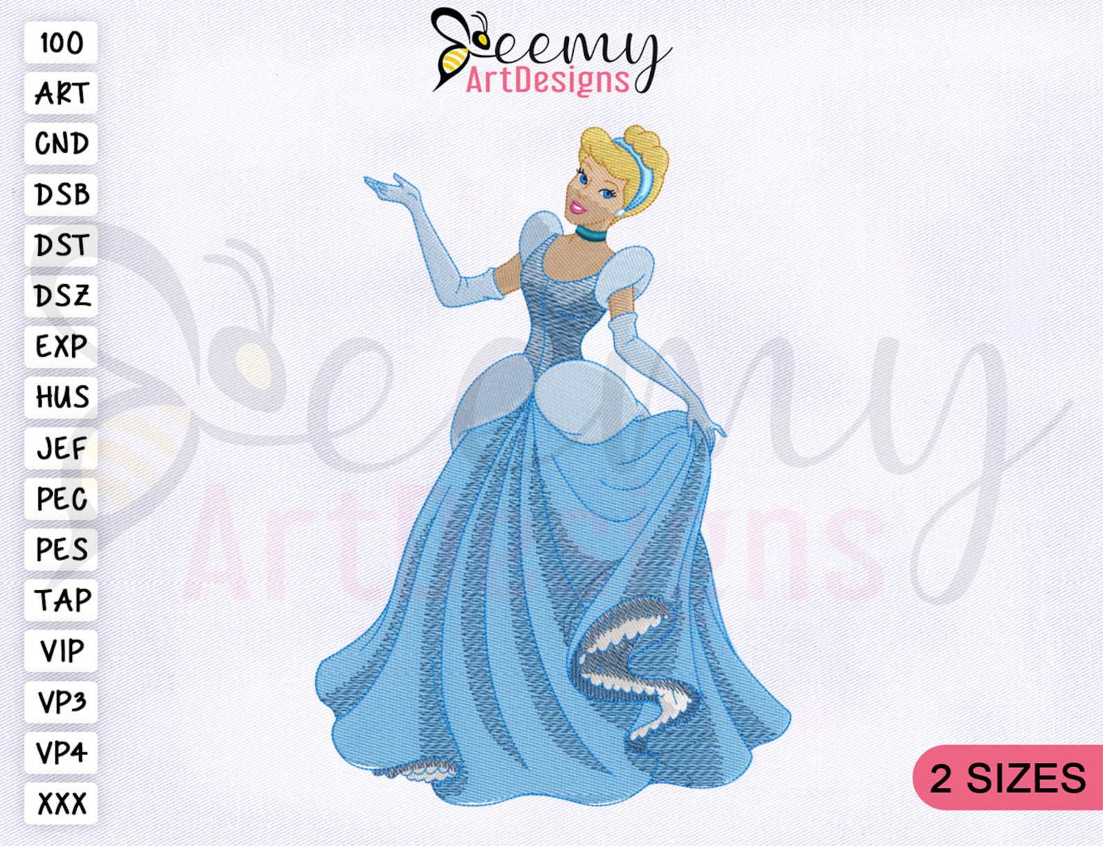 Cinderella Machine Embroidery Design, Princess Embroidery Designs ...