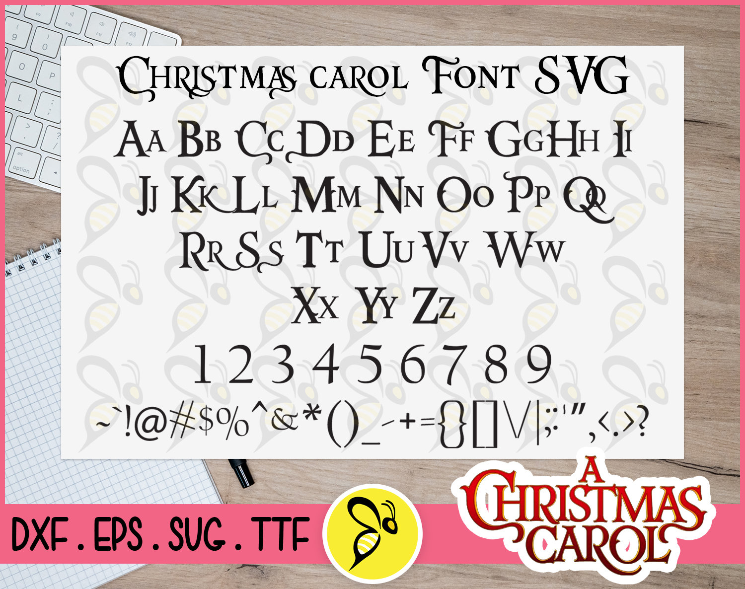A Christmas Carol Font SVG File Dxf Eps & TTF Font File - Etsy UK