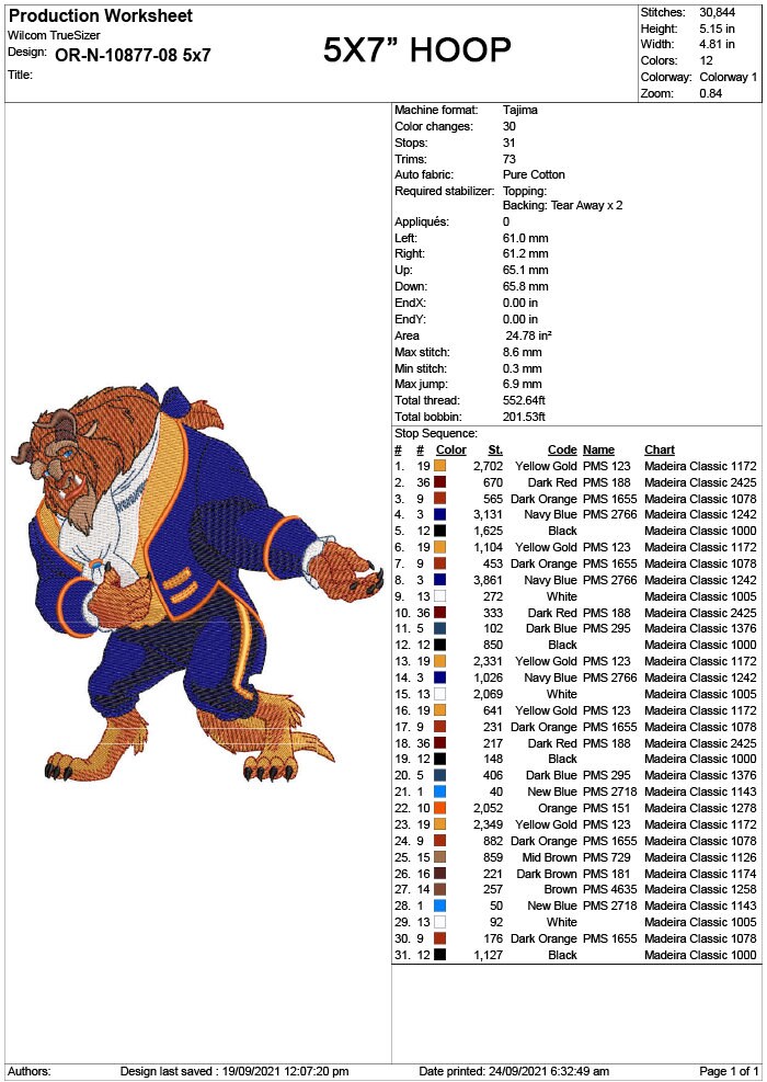 The Beast Beauty and Beast Machine Embroidery Design, Beast Embroidery ...