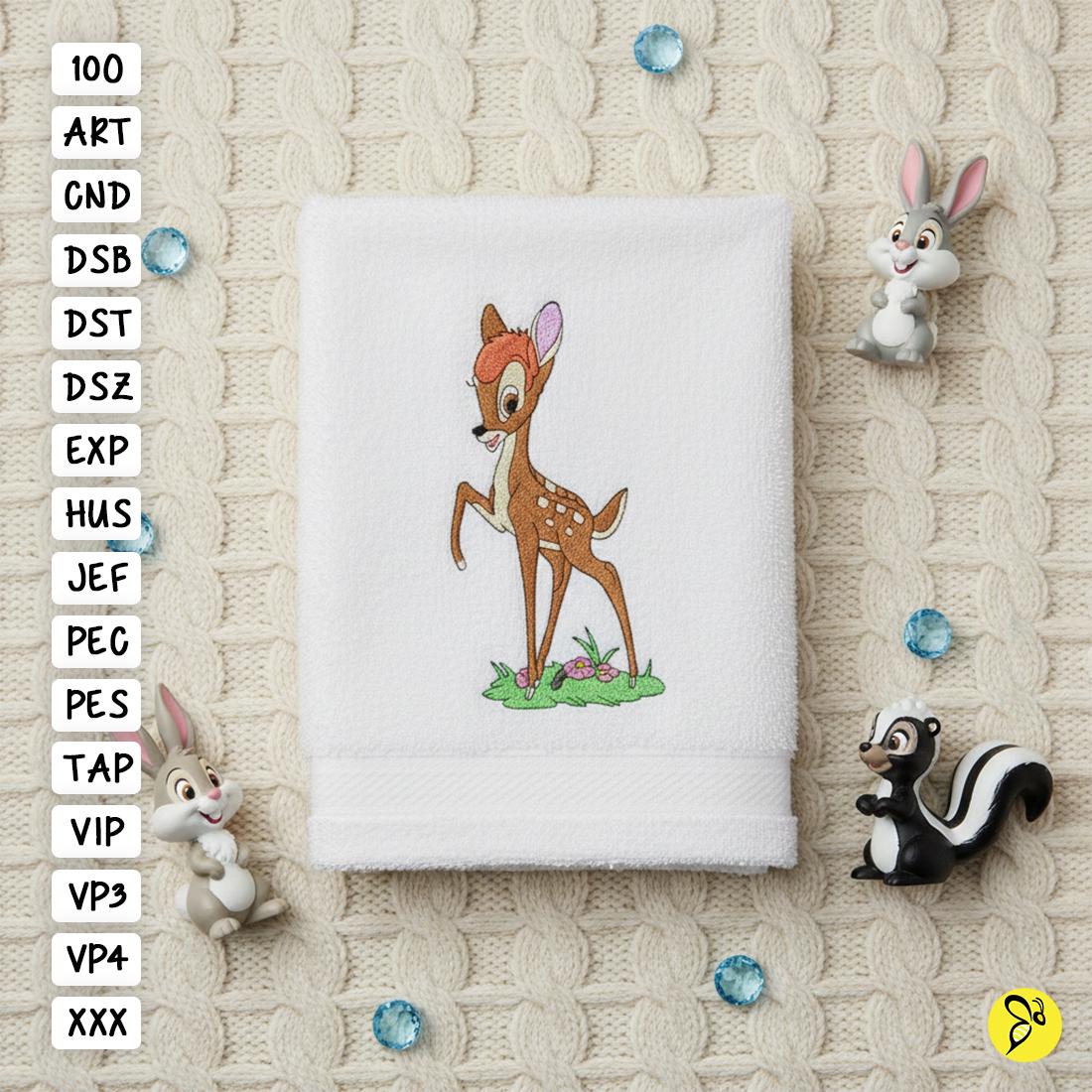 Playful Bambi Machine Embroidery Design, 4x4 and 5x7 Hoop, Bambi ...