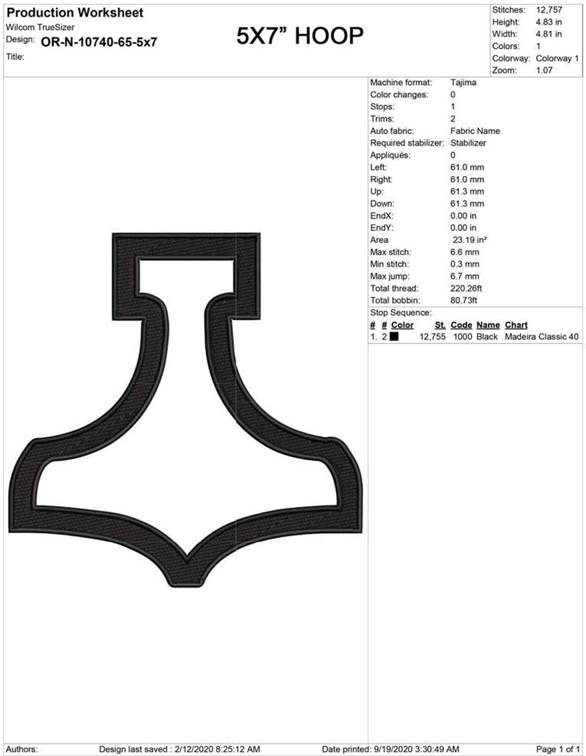 Hammer of Thor Machine Embroidery Design | 4x4 & 5x7 Hoop Embroidery ...