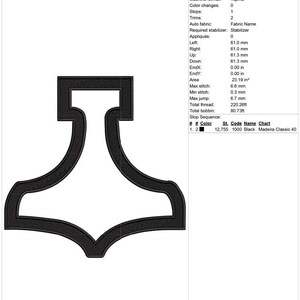 Hammer of Thor Machine Embroidery Design | 4x4 & 5x7 Hoop Embroidery ...
