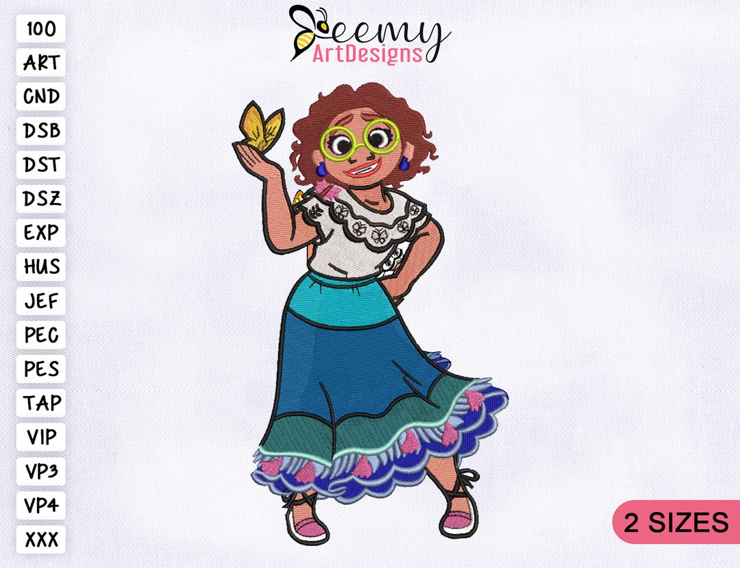 Mirabel With Butterfly Machine Embroidery Design, Butterfly Embroidery ...