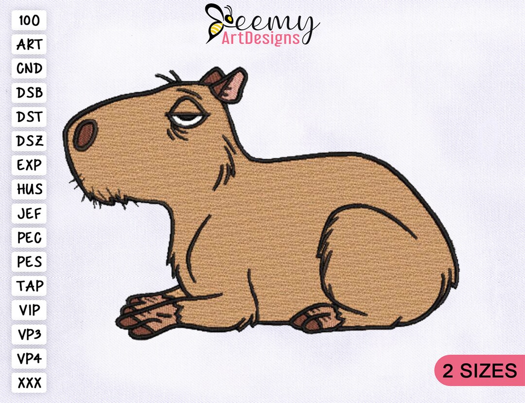 Capybara Madrigal Machine Embroidery Design, Capybara Embroidery Design ...