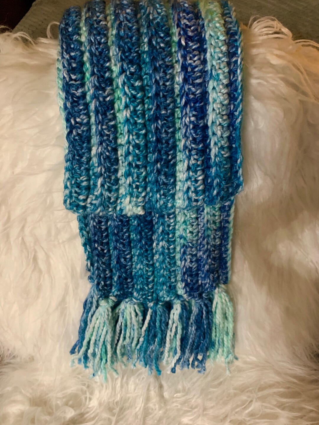 Hand Crocheted Scarf (color: Oasis Beat) - Etsy