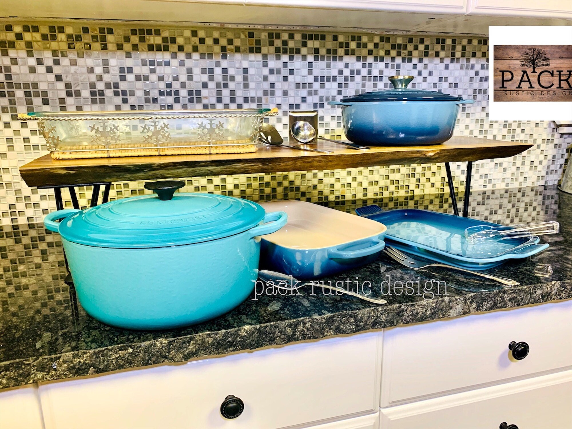 Large Natural Wood and Metal Display Riser. Rustic Display Riser. Wood ...