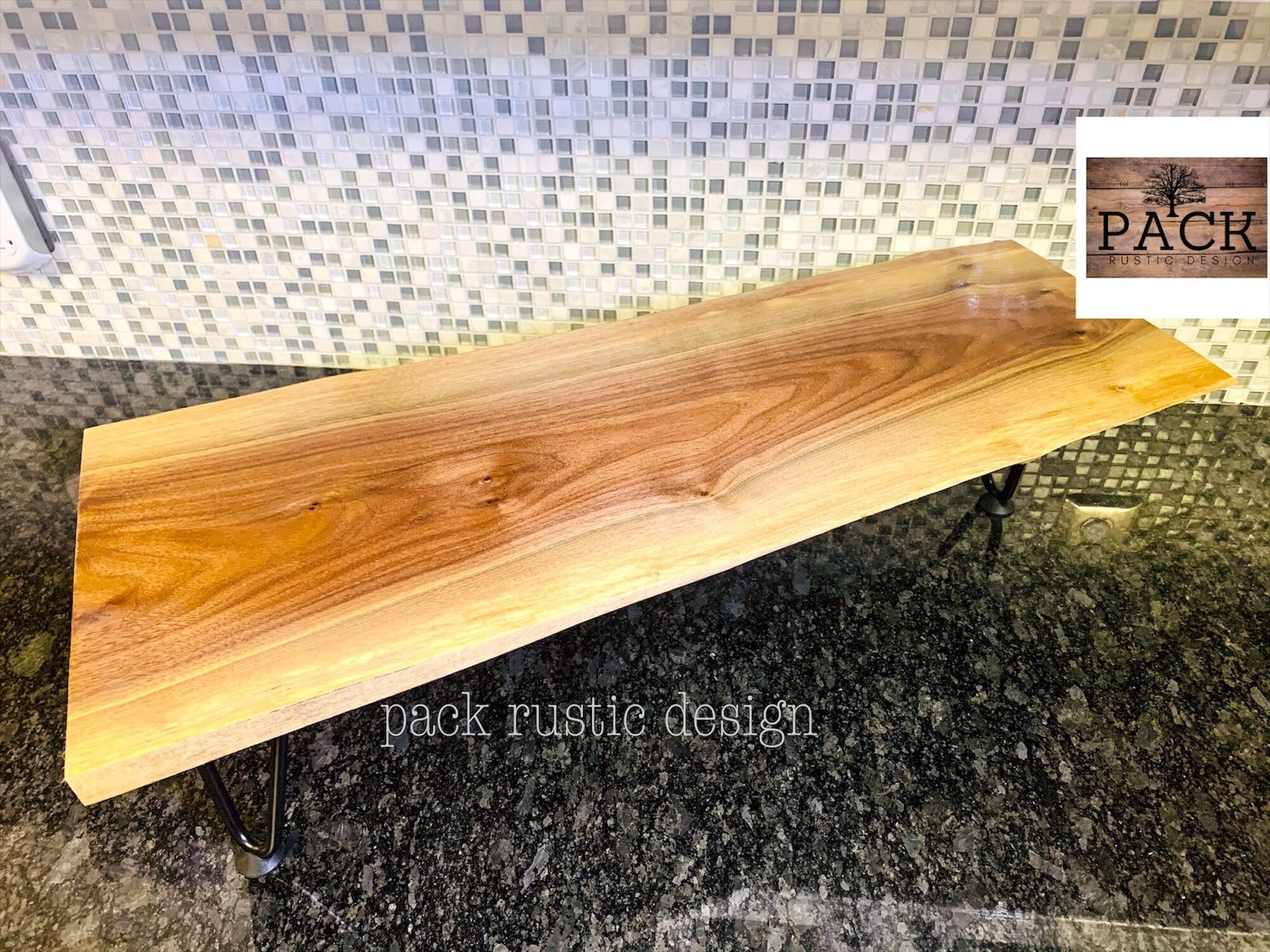 Medium Natural Wood and Metal Display Riser. Rustic Display Riser. Wood ...