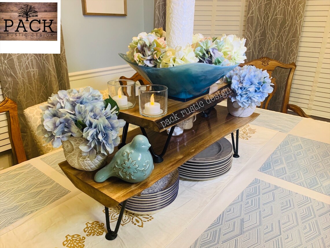 Natural Wood and Metal Display Riser Set. Rustic Display - Etsy