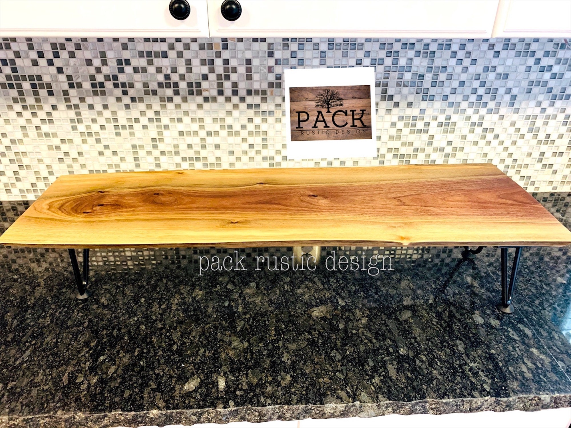 Large Natural Wood and Metal Display Riser. Rustic Display Riser. Wood ...