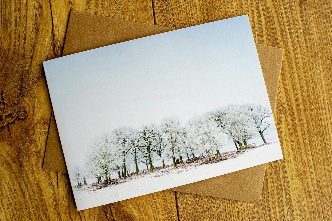 Christmas Winter Landscape Greeting Card, Bradgate Park, Leicestershire ...