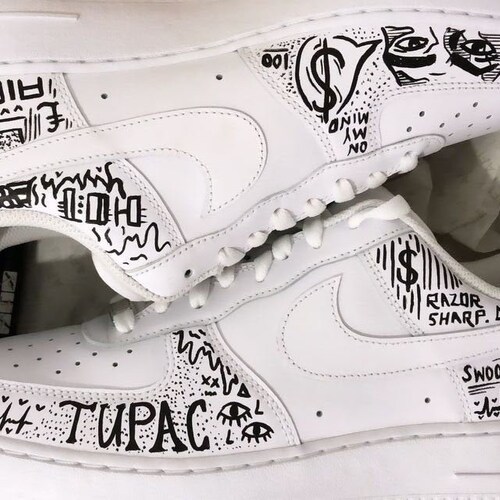 Nike Air Force 1 tupac Custom 2pac Sneaker - Etsy