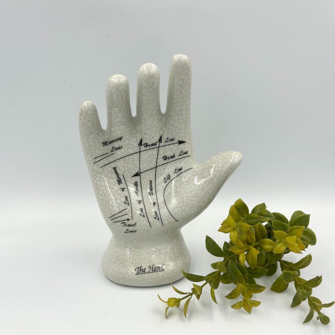 Ceramic Porcelain Phrenology THE HAND Palmistry Reading 7 Inch ...