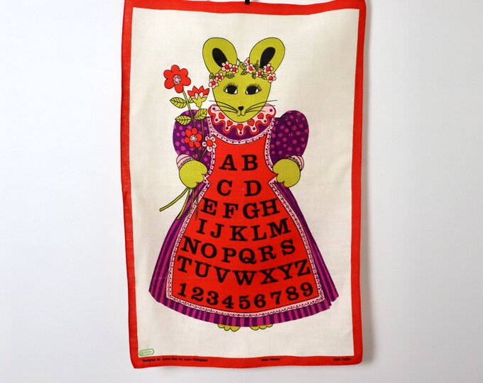 Vintage Miss Mouse Alphabet Numbers Tea Towel | Joyce Rea Link-hampson ...