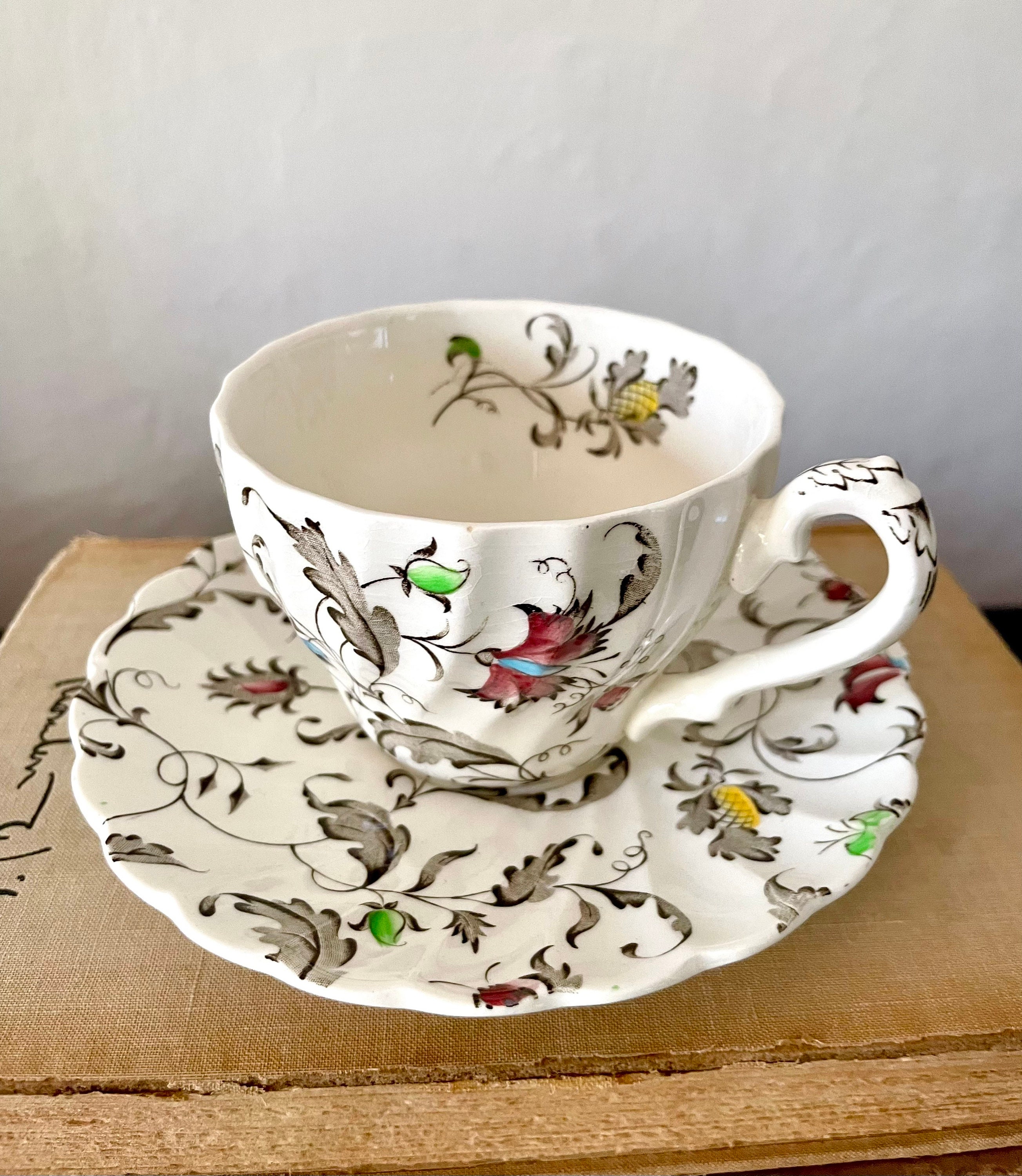 Vintage Myott Staffordshire Vanity Fair Teacup & Saucer Set - Etsy
