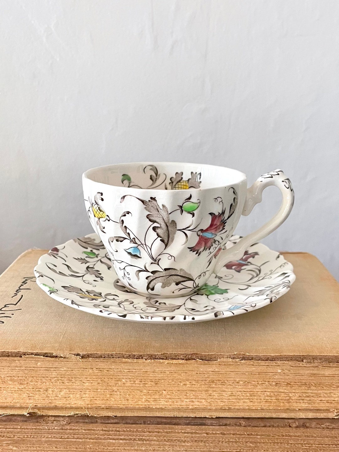 Vintage Myott Staffordshire Vanity Fair Teacup & Saucer Set - Etsy
