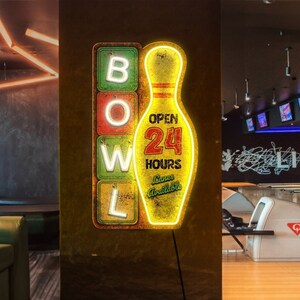Retro Bowl Neon Sign, Bowling Neon Sign, Bowling Led Sign, Bowling ...