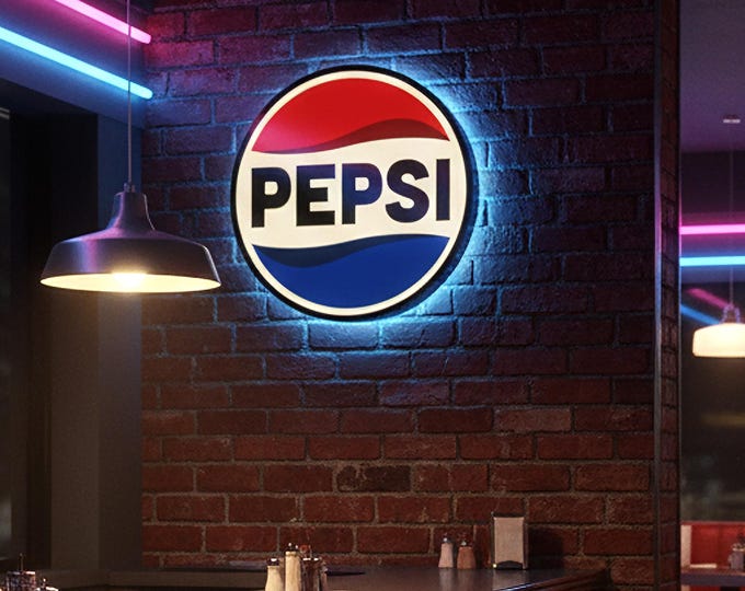 Pepsi Wall Sign,retro Pepsi LED Light,vintage Soda Logo Decor,pepsi ...