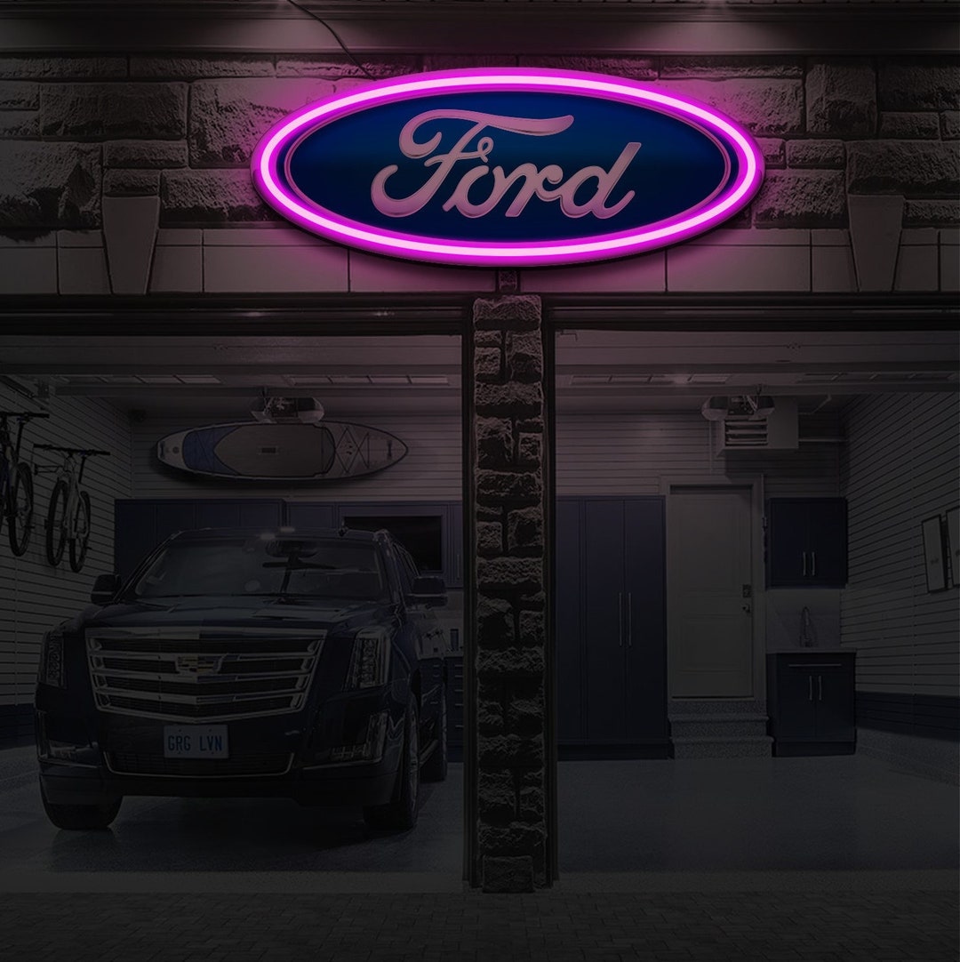 Ford Neon Light Sign, Ford Logo LED Sign, Garage Neon Wall Decor, Ford ...