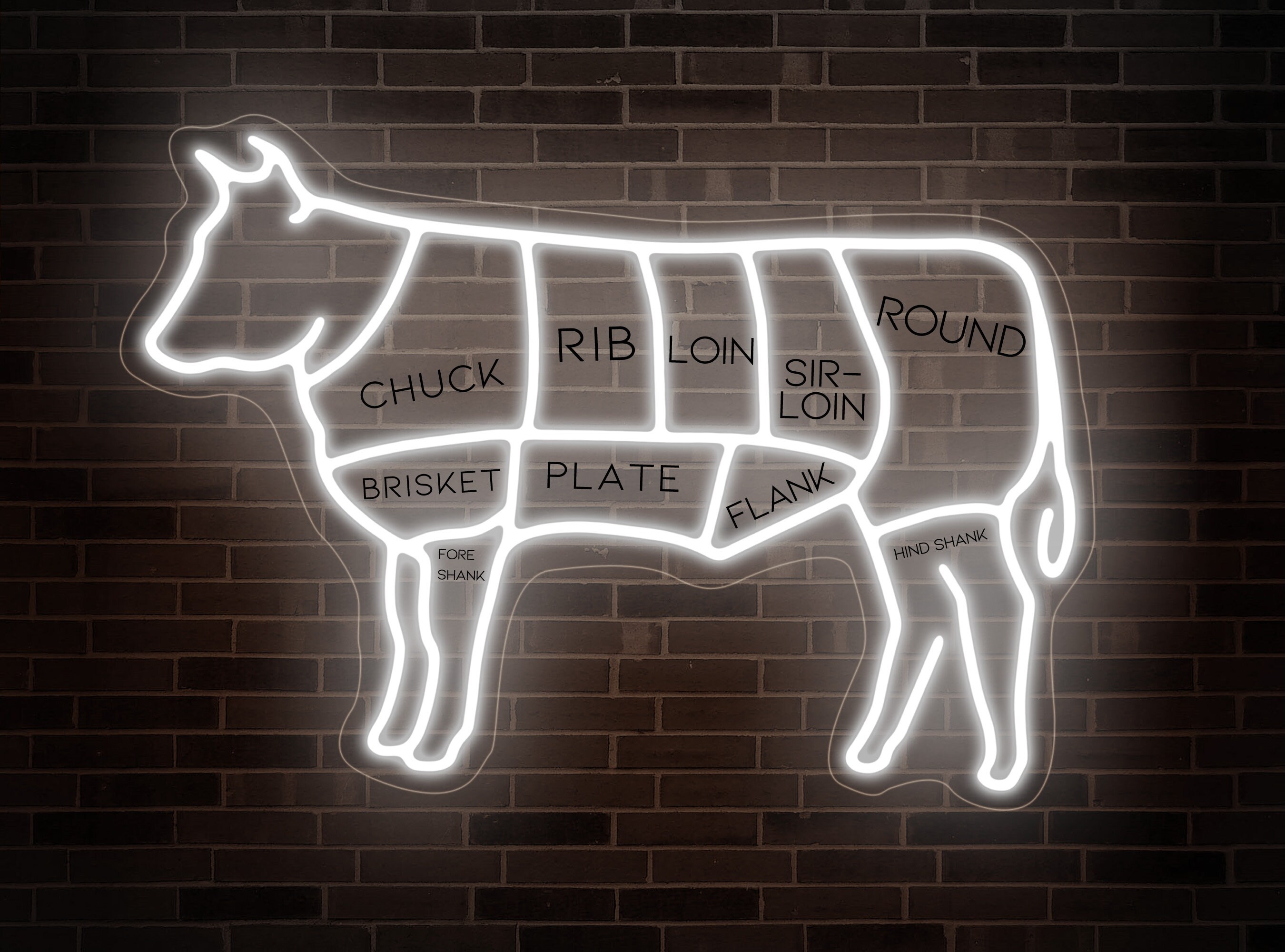 Cow Neon Signcow Led Signcow Light Signcow Wall - Etsy