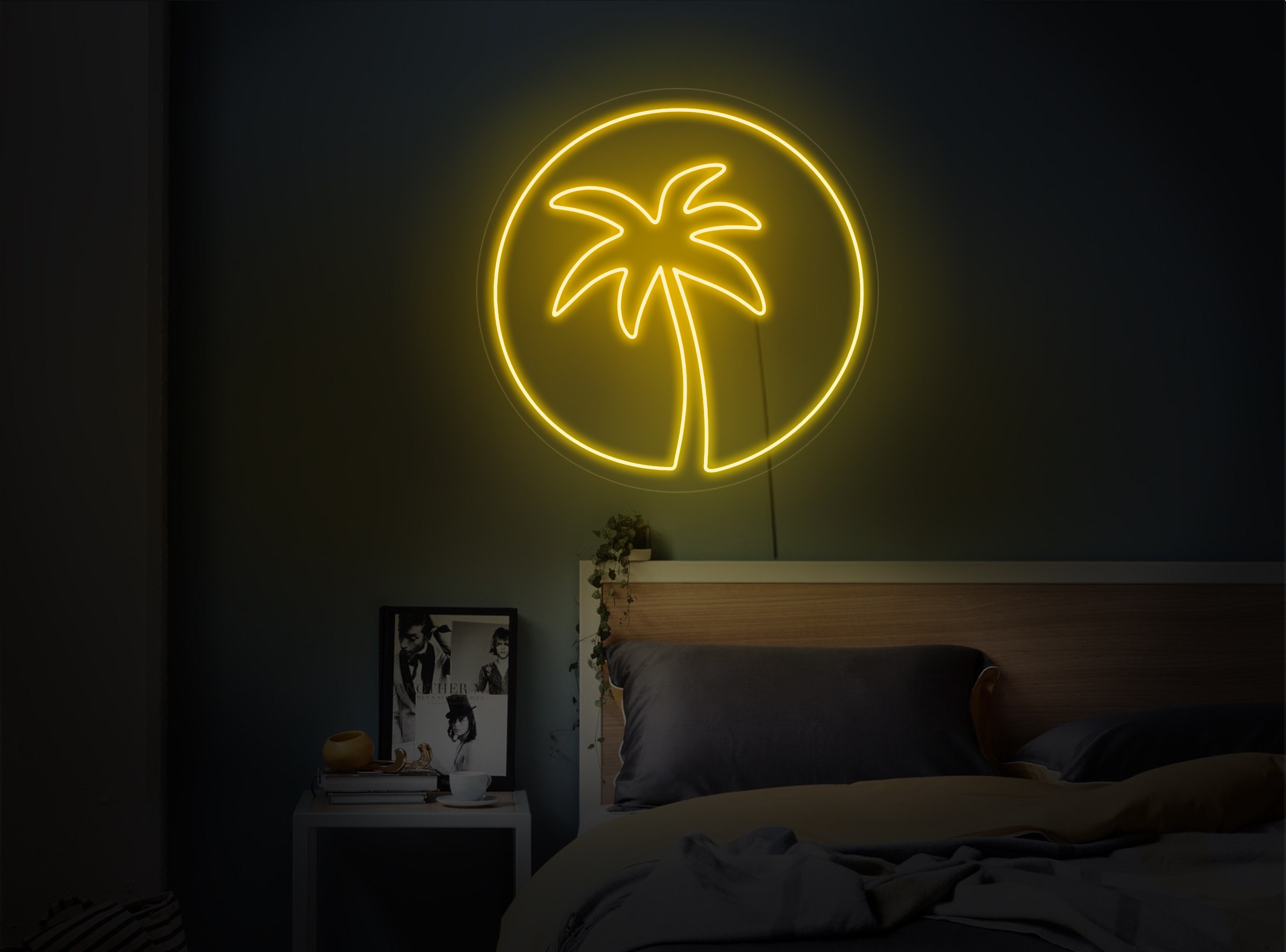 Palm Tree Neon Signpalm Tree Led Signpalm Tree Wall - Etsy