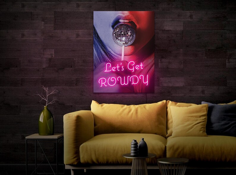 Lets Get Rowdy Neon Sign, Cowboy Led Sign, Graduation Party Neon Sign ...