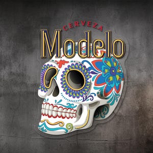 Modelo Neon Sign, Modelo Led Sign, Sugar Skull Neon Sign, Bar Light up ...