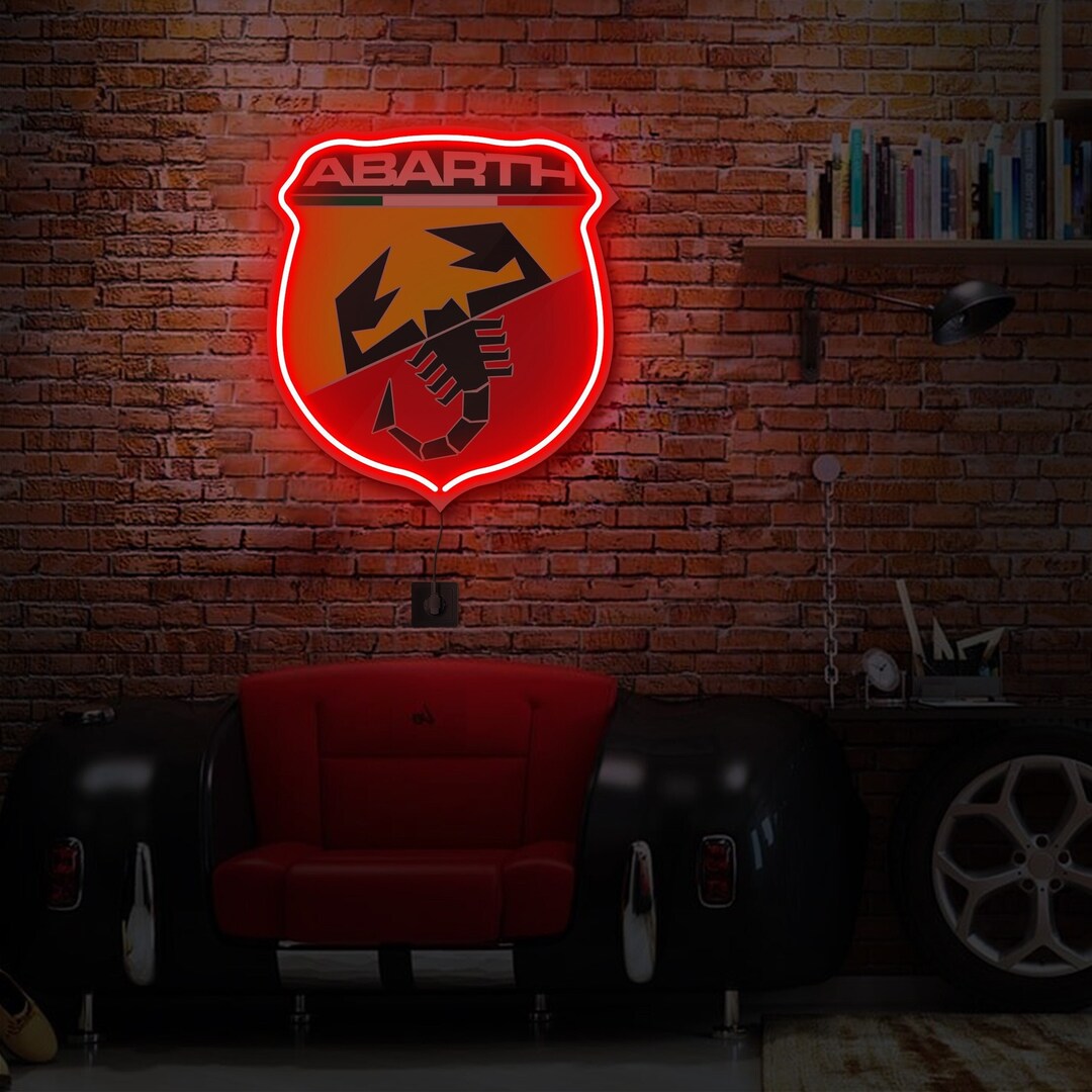 Abarth Logo Sign, Abarth Neon Sign, Abarth Light up Sign, Abarth Emblem, Abarth Gift, Car Logo ...