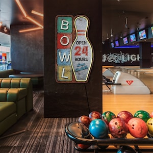 Retro Bowl Neon Sign, Bowling Neon Sign, Bowling Led Sign, Bowling ...