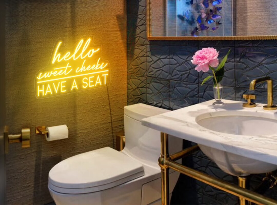 Hello Sweet Cheeks Sign,hello Sweet Cheeks Have a Seat Neon Sign,neon ...