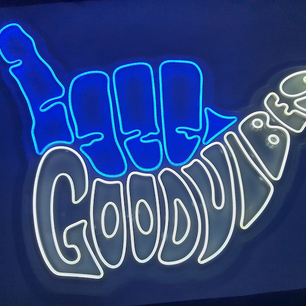 Good Vibes Shaka Neon Sign - Etsy