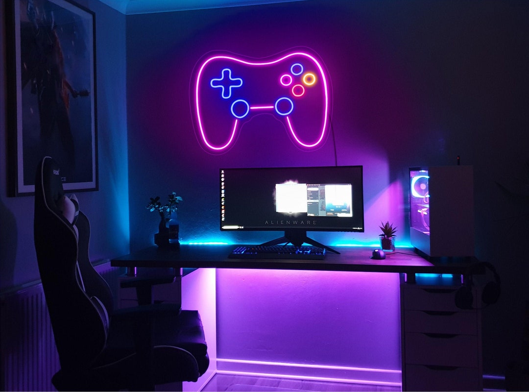 Game Controller Neon Sign,game Controller Led Sign,game Controller ...