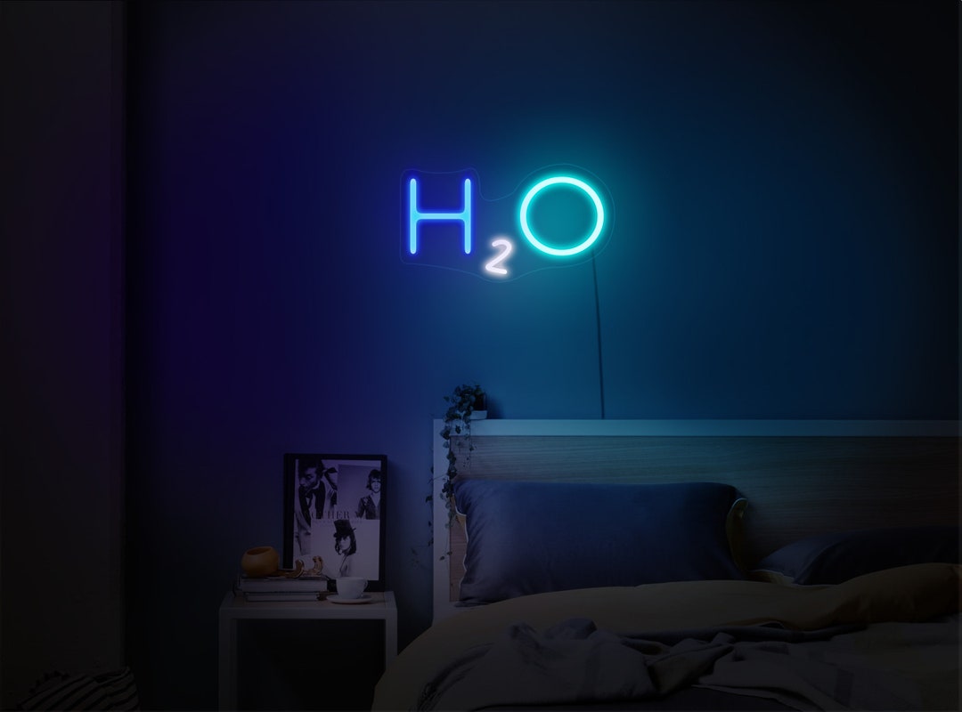H2O Led Sign,h2o Neon Sign,water Neon Sign,formula Led Light,chemistry ...