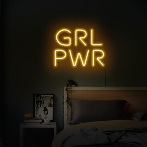 Grl Pwr Neon Sign, Girl Power Neon Sign, Girl Power Led Sign,girl Power ...
