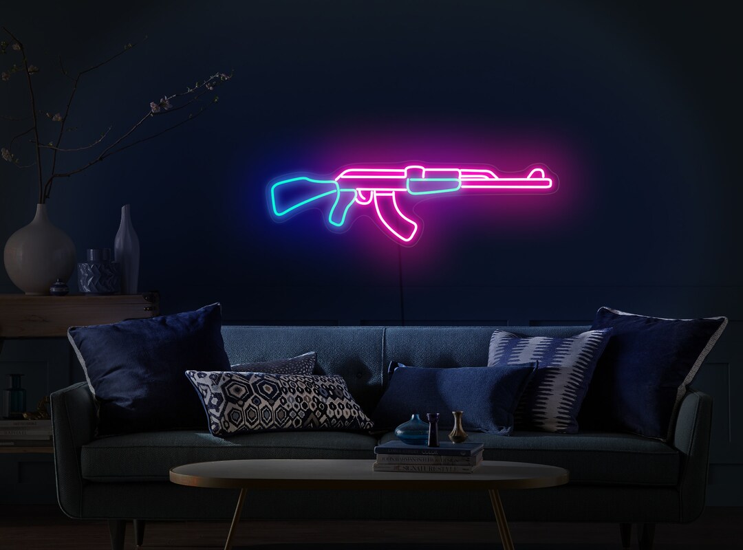 AK47 Neon Sign, Gun Neon Sign, AK-47 Neon Sign, CS GO Neon Sign, AK47 ...