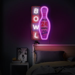Retro Bowl Neon Sign, Bowling Neon Sign, Bowling Led Sign, Bowling ...
