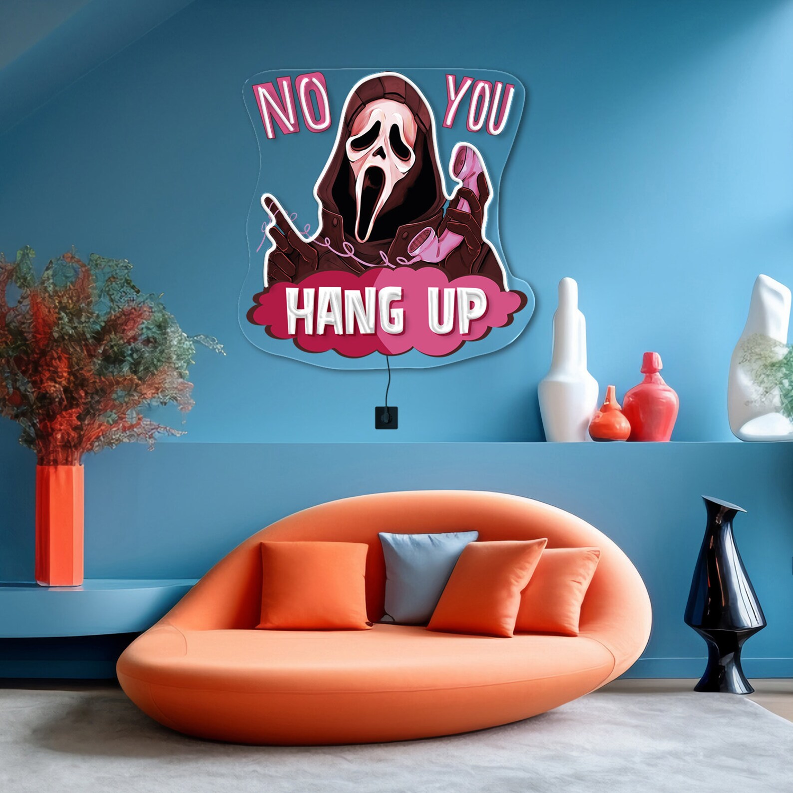 No You Hang up Neon Sign, No You Hang up Led Sign, Skull Neon Sign ...
