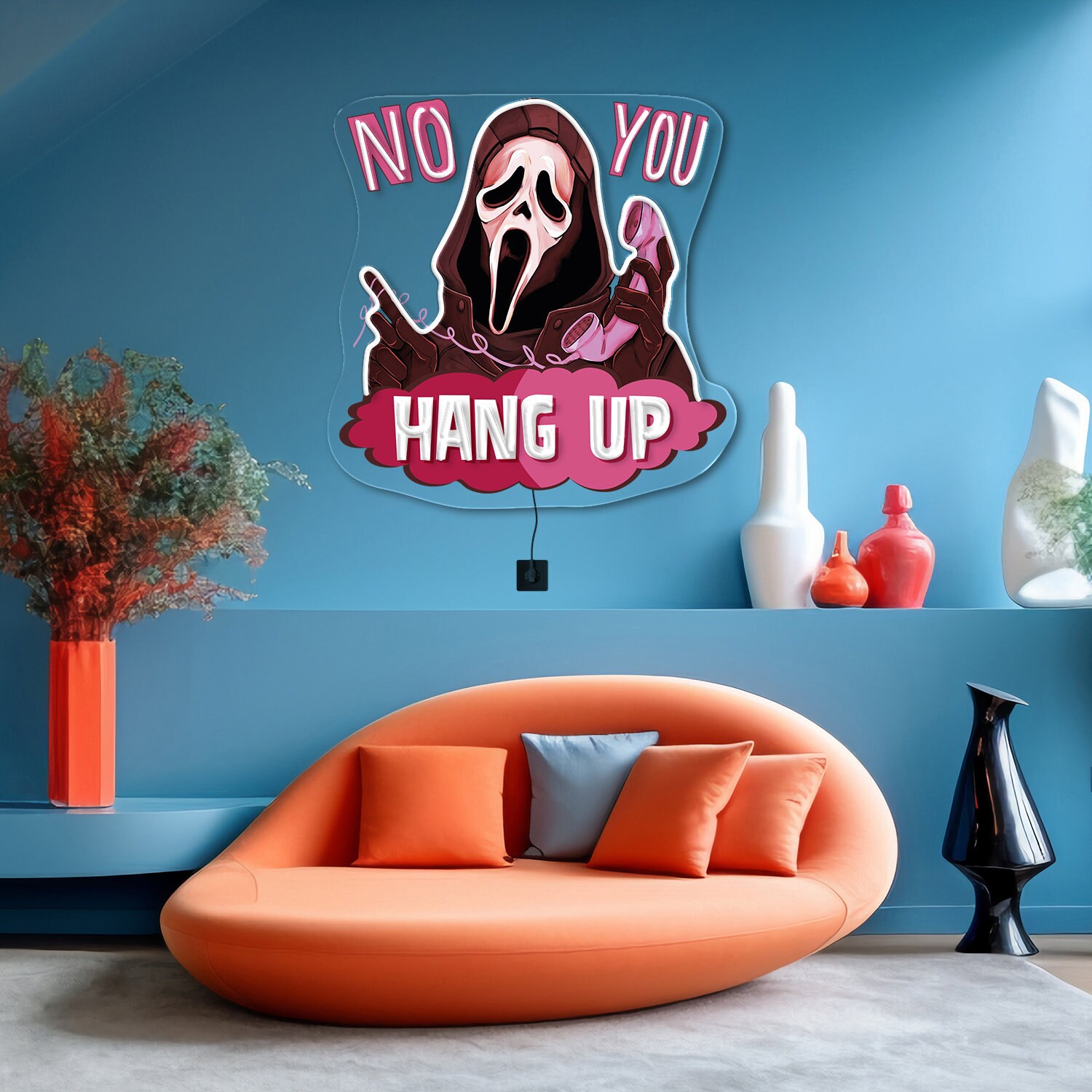 No You Hang up Neon Sign, No You Hang up Led Sign, Skull Neon Sign ...