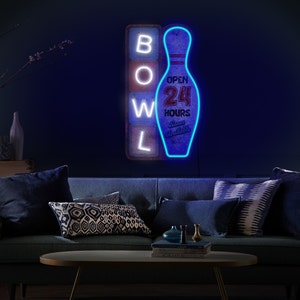 Retro Bowl Neon Sign, Bowling Neon Sign, Bowling Led Sign, Bowling ...