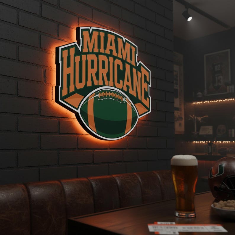 Miami Hurricanes Wall Sign, Miami Hurricanes Decor, Miami Hurricanes ...