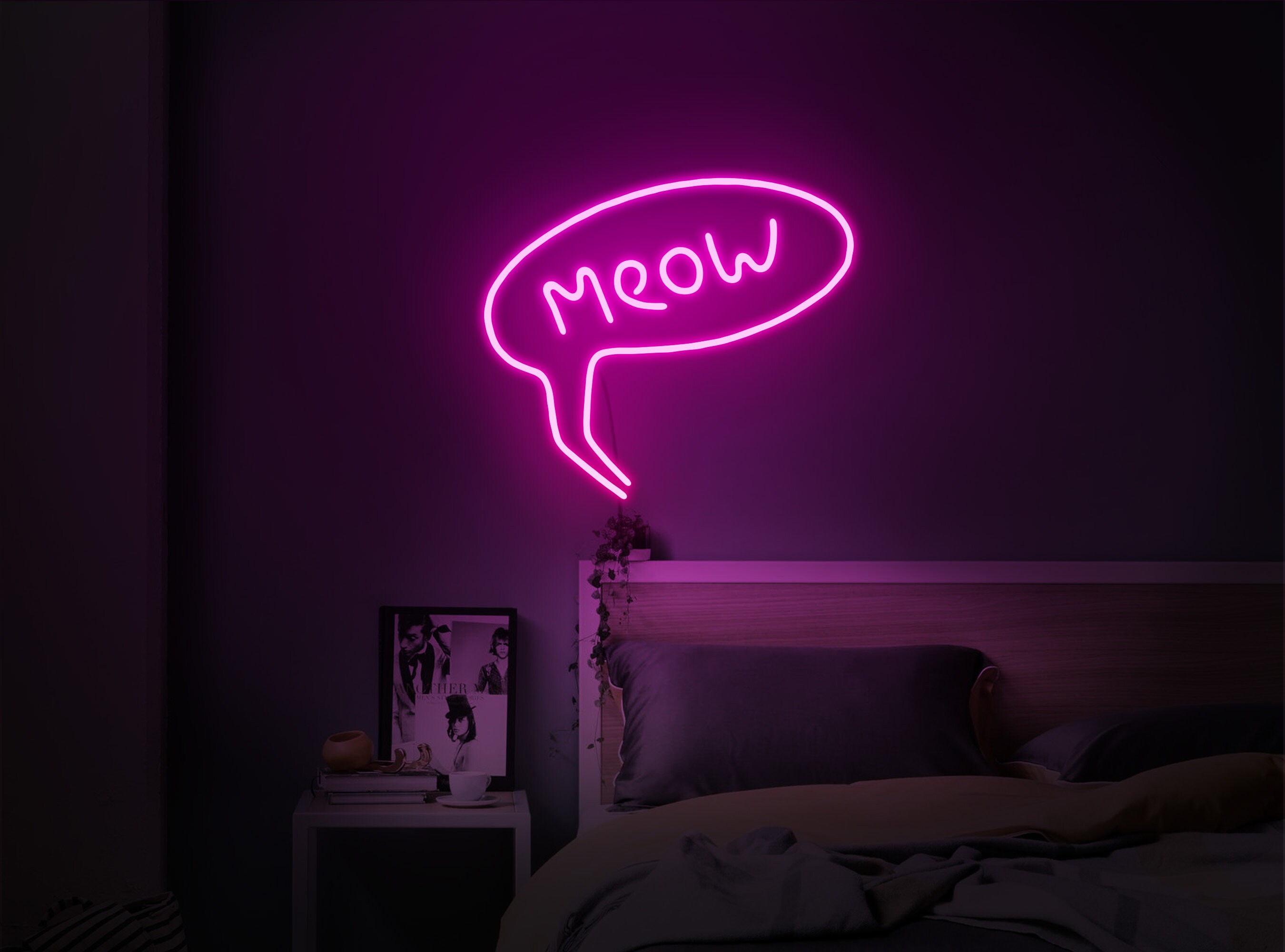 Meow Neon Signmeow Led Signmeow Cat Neon Signkitty Neon - Etsy