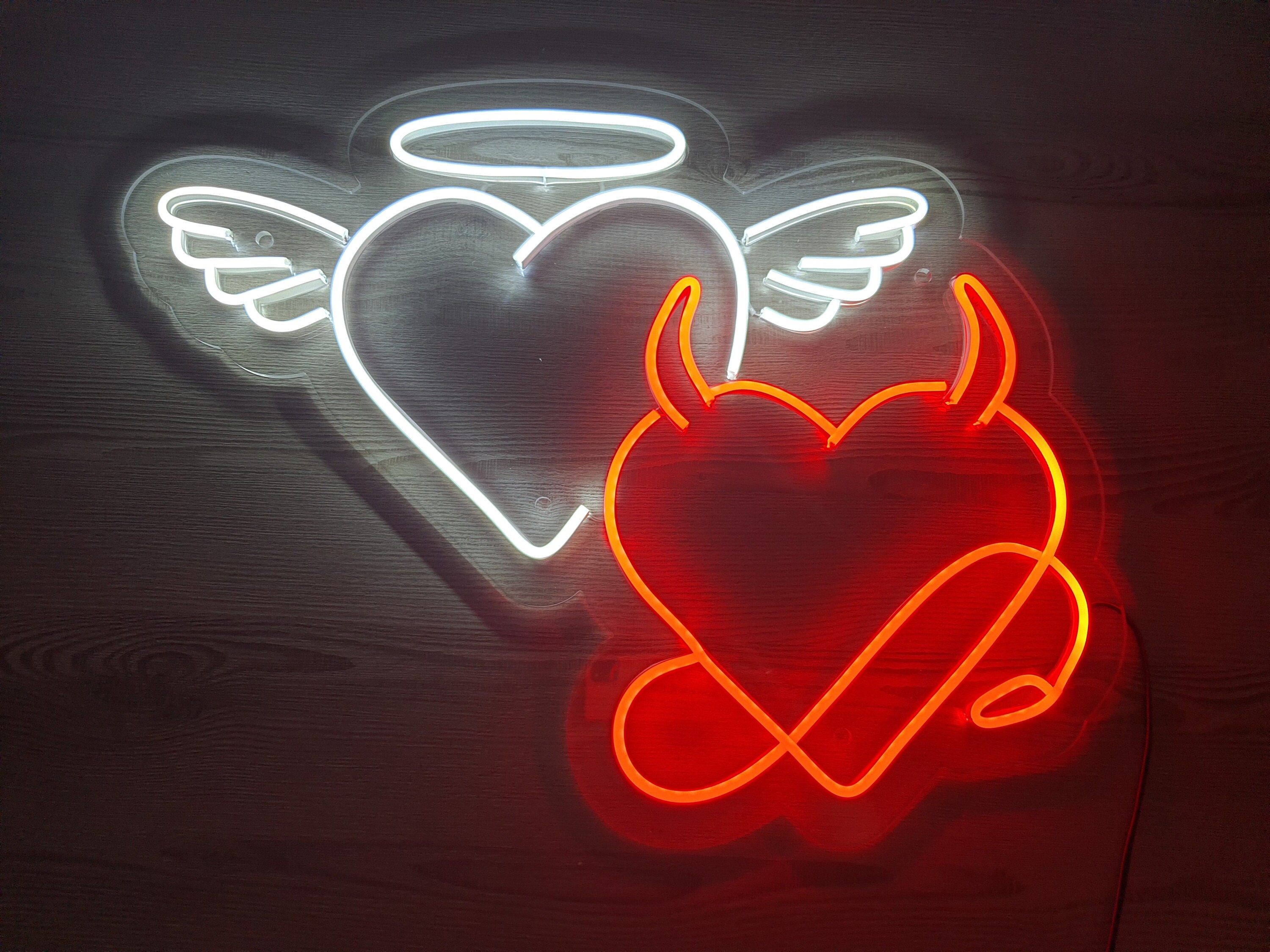 Angel and devil neon signHeart neon signHeart neon | Etsy