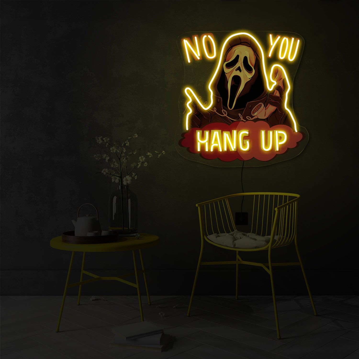 No You Hang up Neon Sign, No You Hang up Led Sign, Skull Neon Sign ...